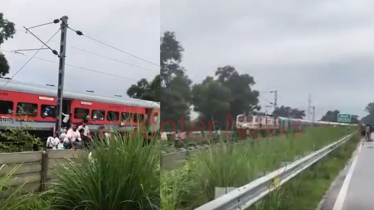 बारिश से ट्रैक धंसने से ट्रेन में लगे यात्रियों झटके, ड्राइवर ने दिखाई ...